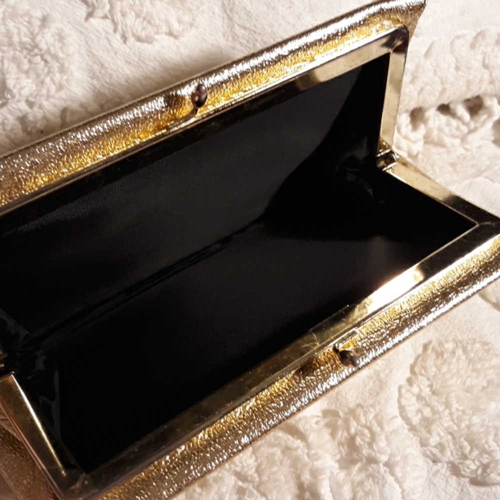 1960's Gold Lame`Clutch - Gem